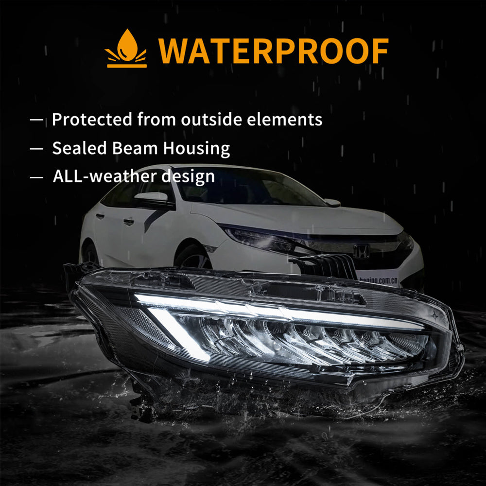 HRS 17-21 Honda Civic 10th Gen Hatchback FK7 LED Headlights – HIREV SPORTS
